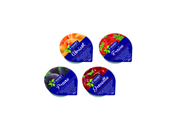 Confitures assortiment 4 variétés 20 g - Transgourmet